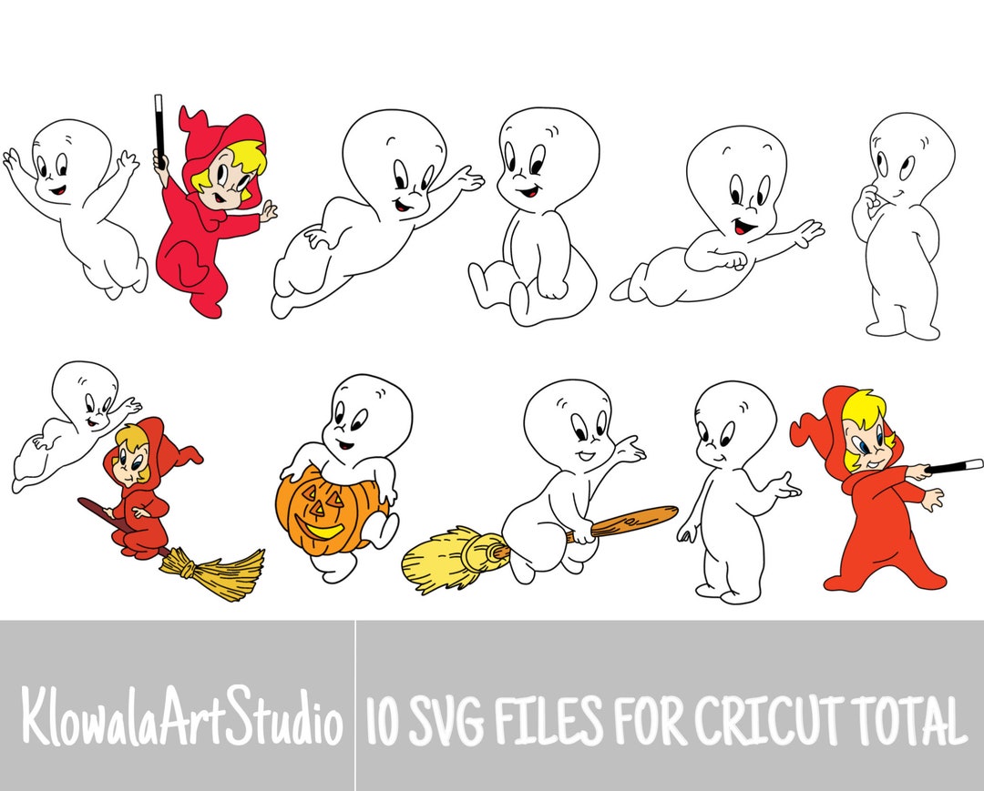10 archivos/paquetes SVG de dibujos animados de Casper de los - Etsy España