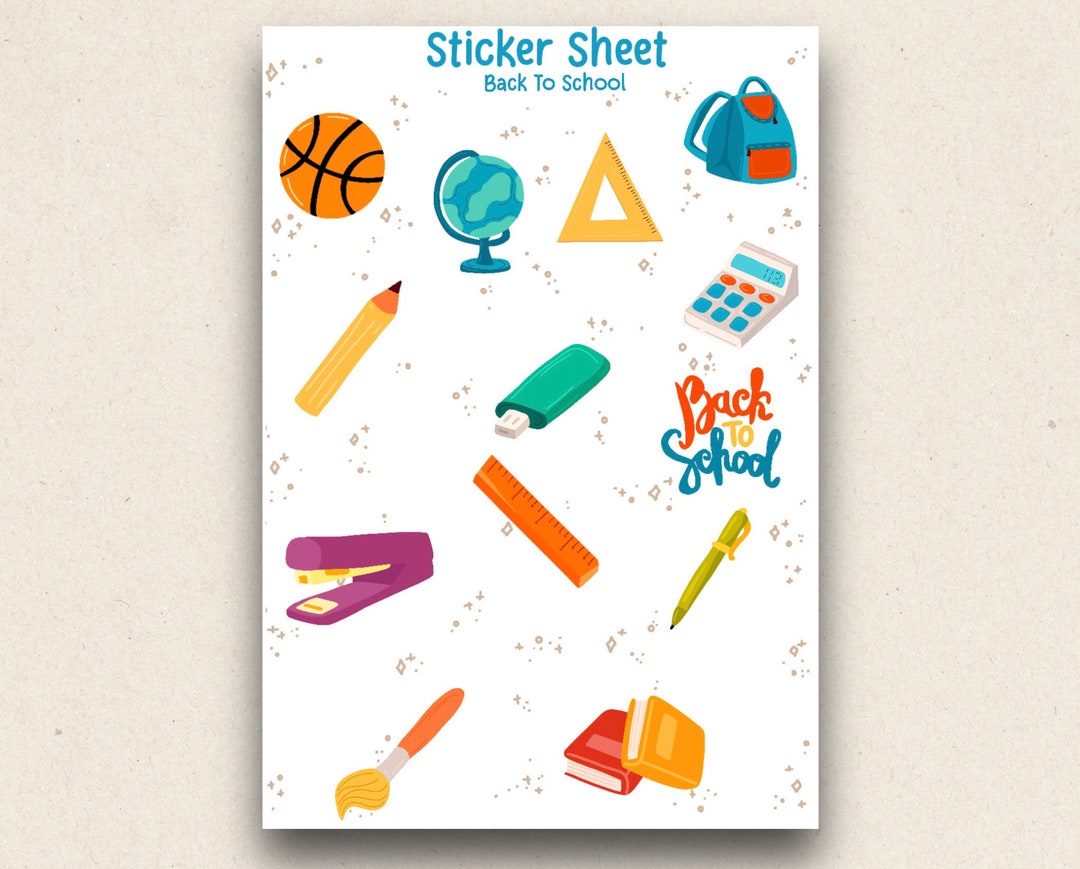 12 School Sticker Pack, School Stickers, Laptop Stickers, Waterbottle ...