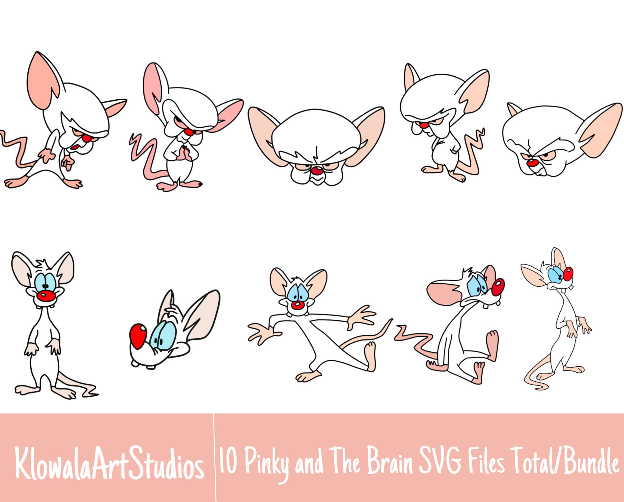 10 Pinky and the Brain SVG Files Total/bundle for Cricut, SVG, Layered ...