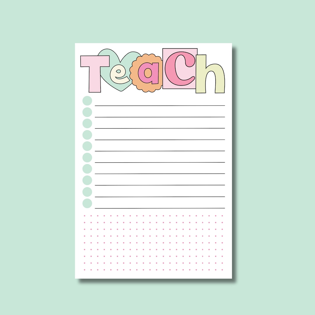 Teach Retro-themed Teacher's Notepad – Stylish Checklist With Notes ...