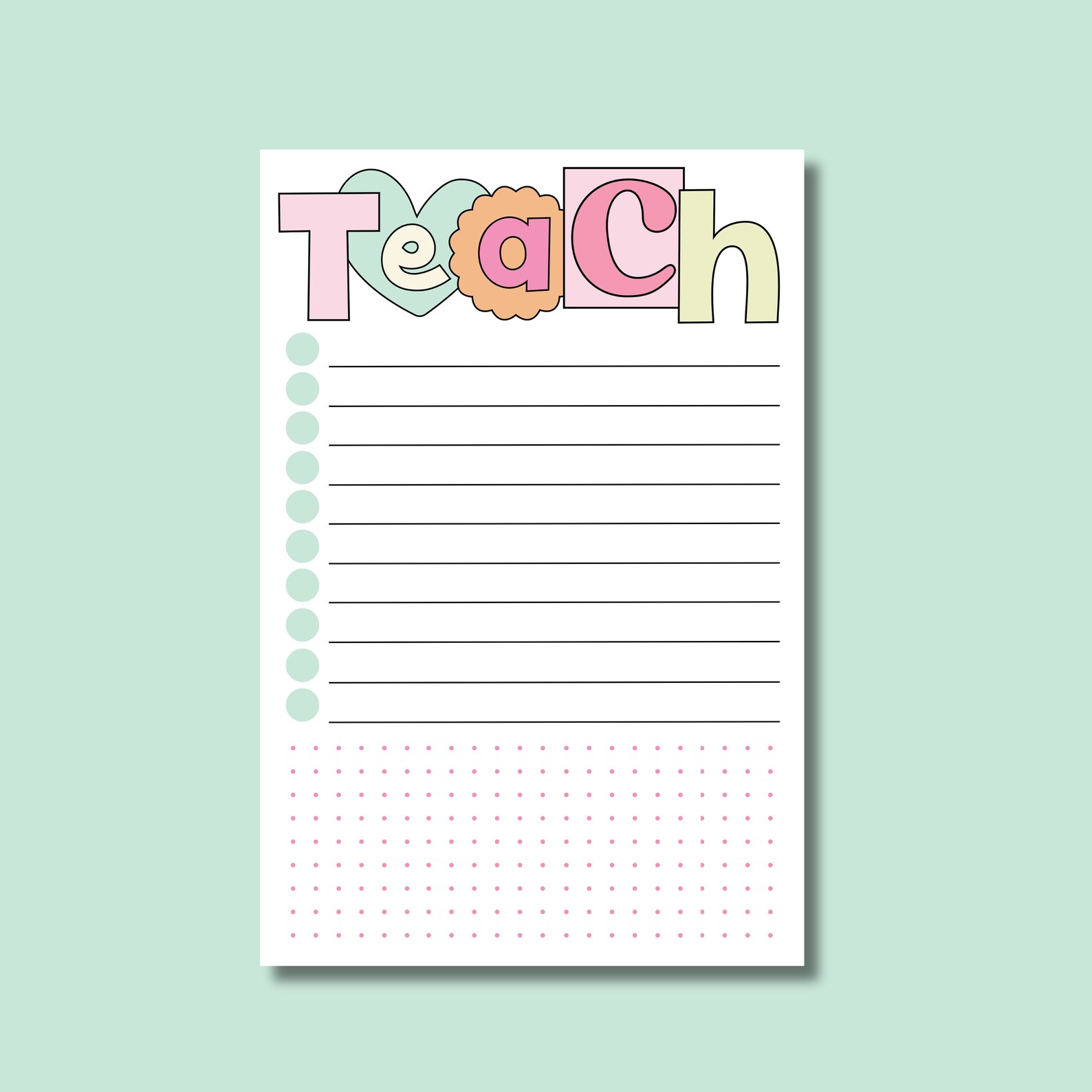Teach Retro-themed Teacher's Notepad – Stylish Checklist With Notes ...