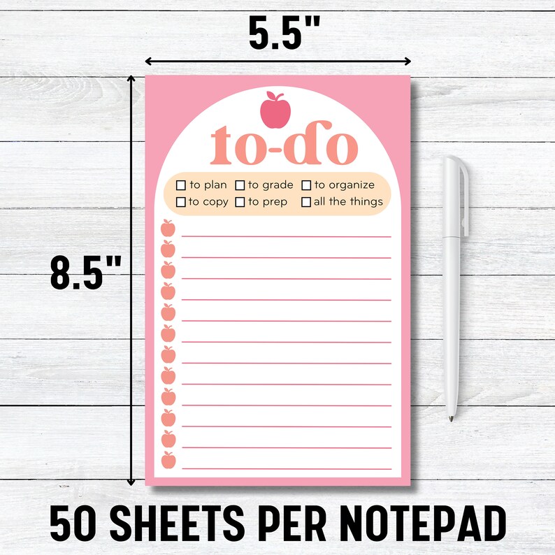 To-do Teacher Notepad – Versatile Checklist for All Your Needs – 50 ...