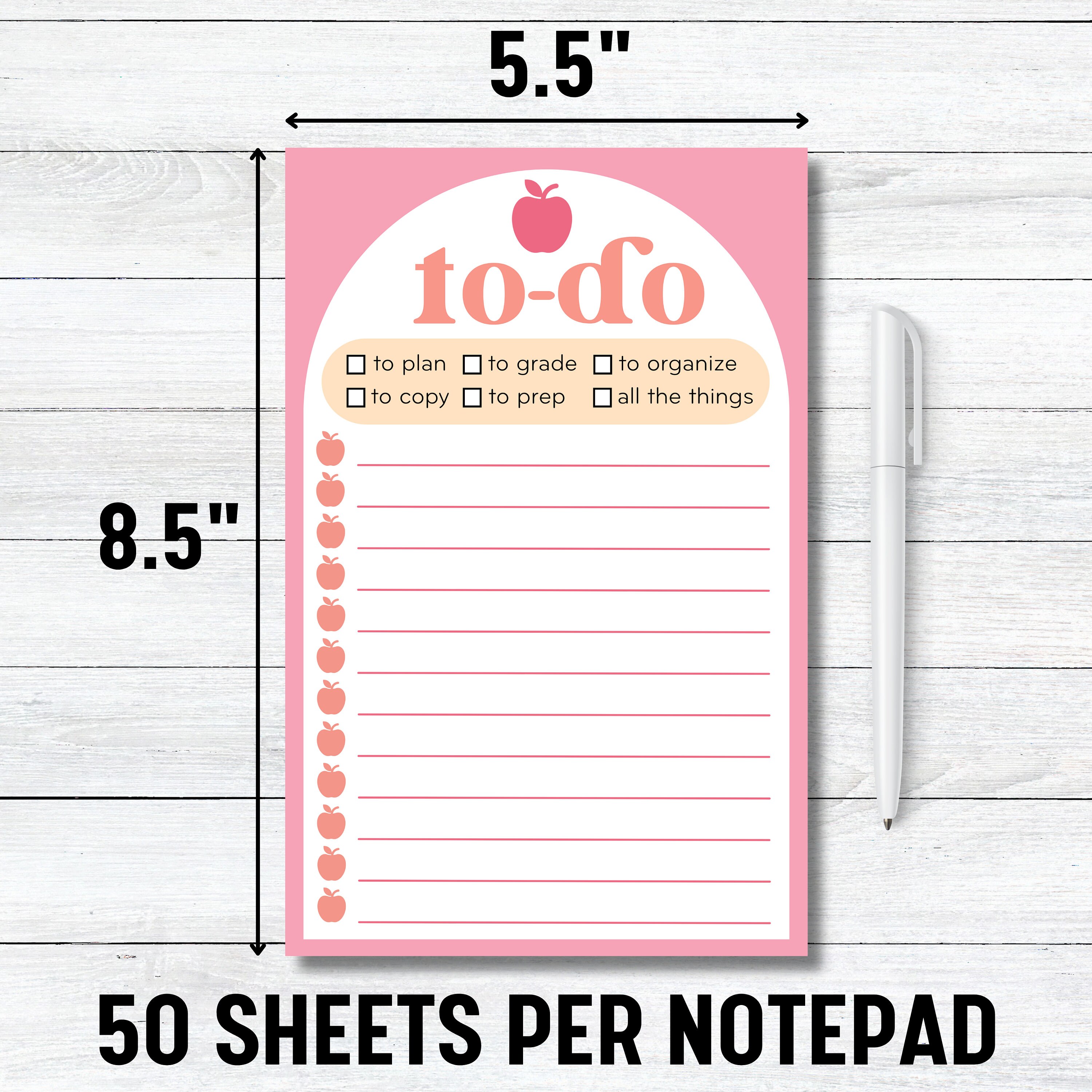 To-do Teacher Notepad – Versatile Checklist for All Your Needs – 50 ...