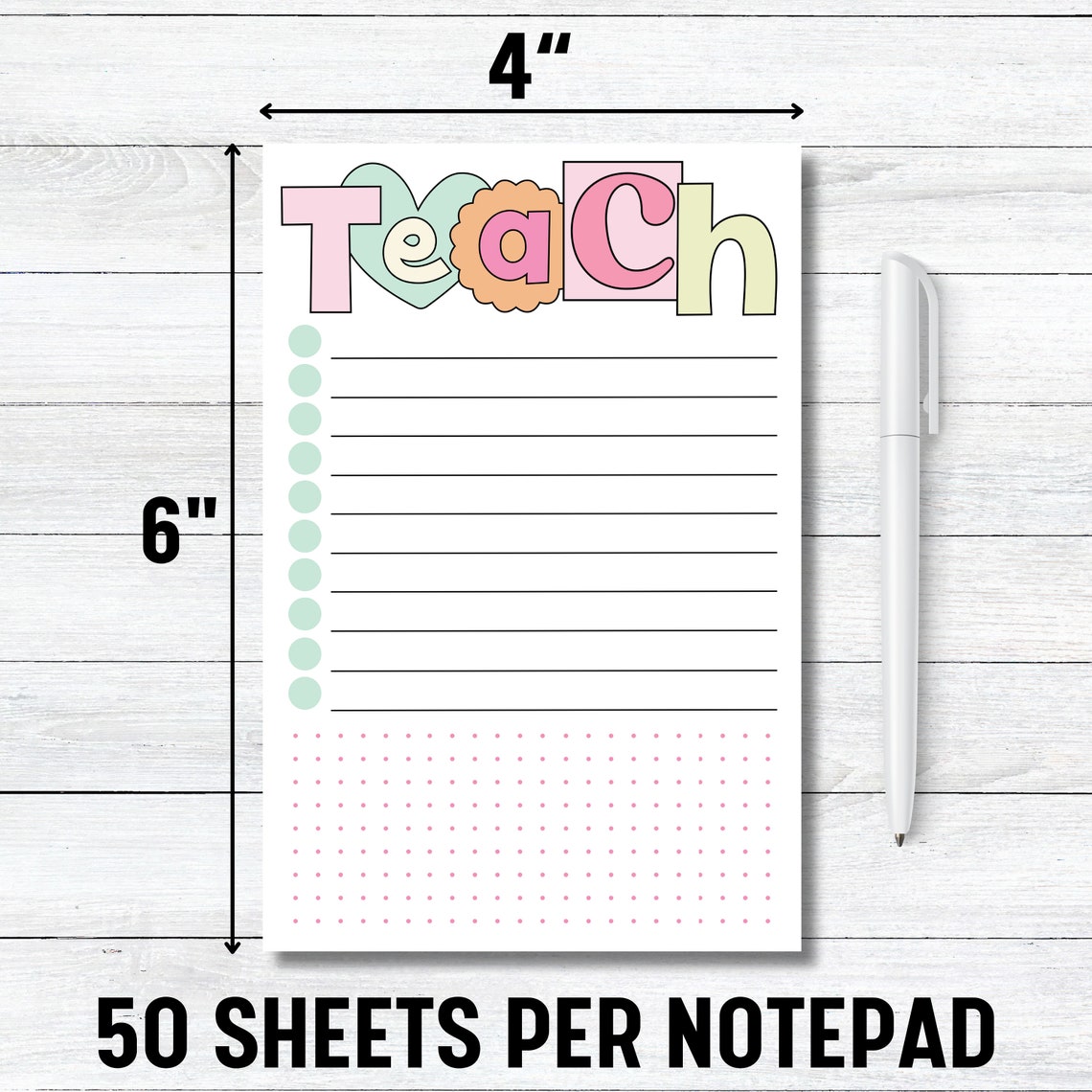 Teach Retro-themed Teacher's Notepad – Stylish Checklist With Notes ...