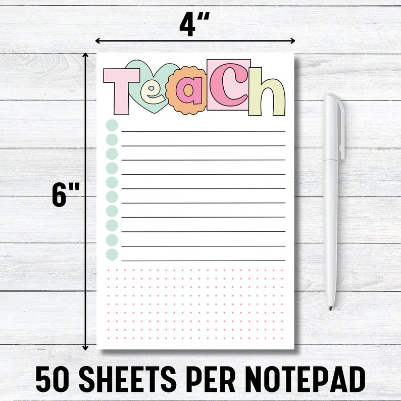 Teach Retro-themed Teacher's Notepad – Stylish Checklist With Notes ...