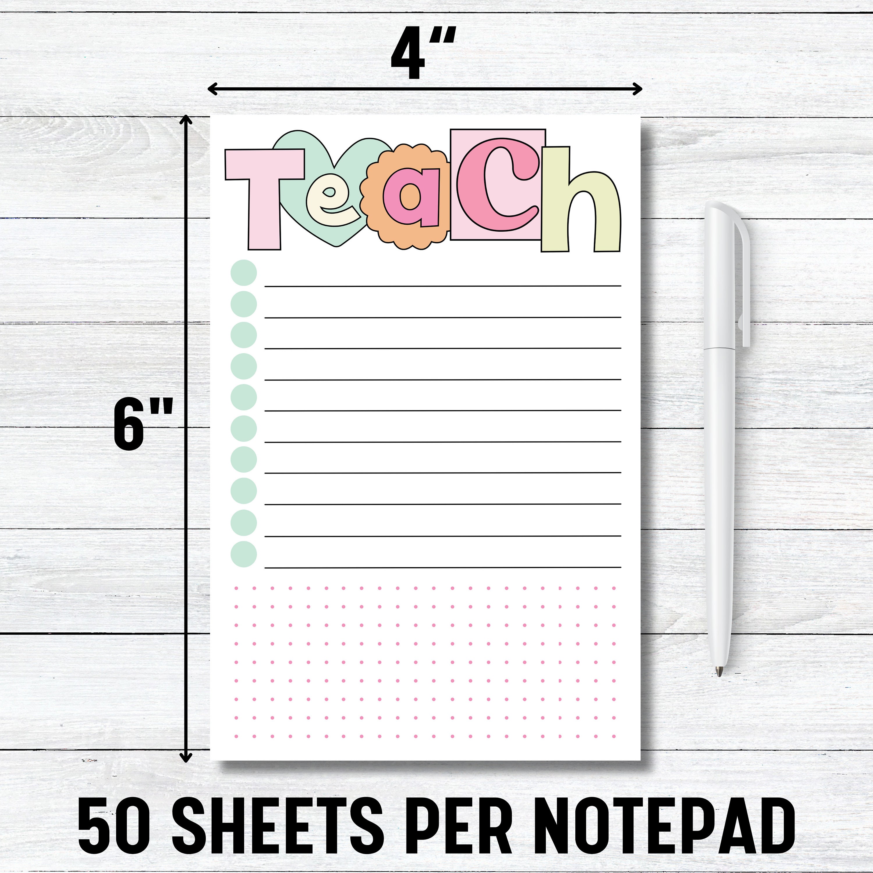 Teach Retro-themed Teacher's Notepad – Stylish Checklist With Notes ...