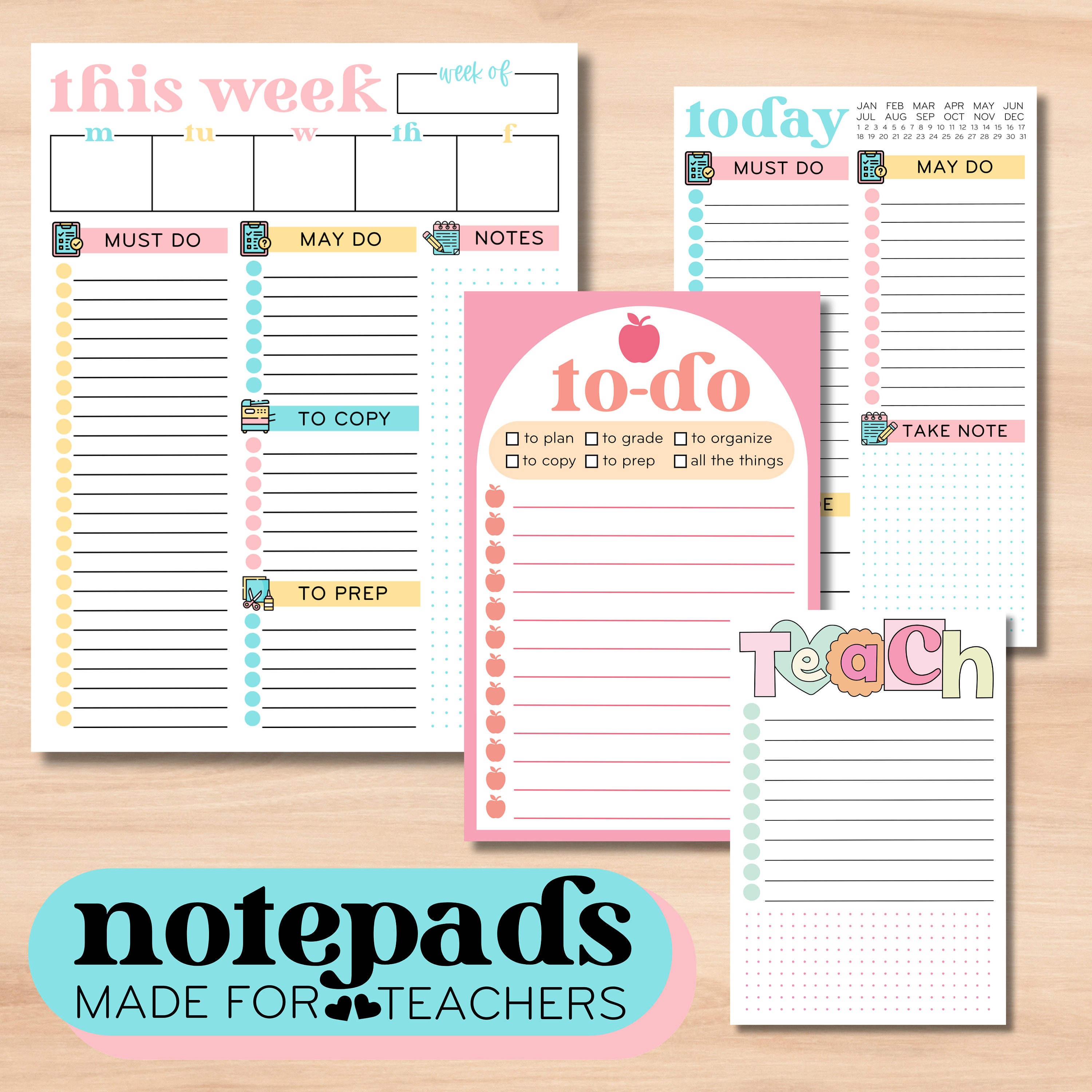 To-do Teacher Notepad – Versatile Checklist for All Your Needs – 50 ...