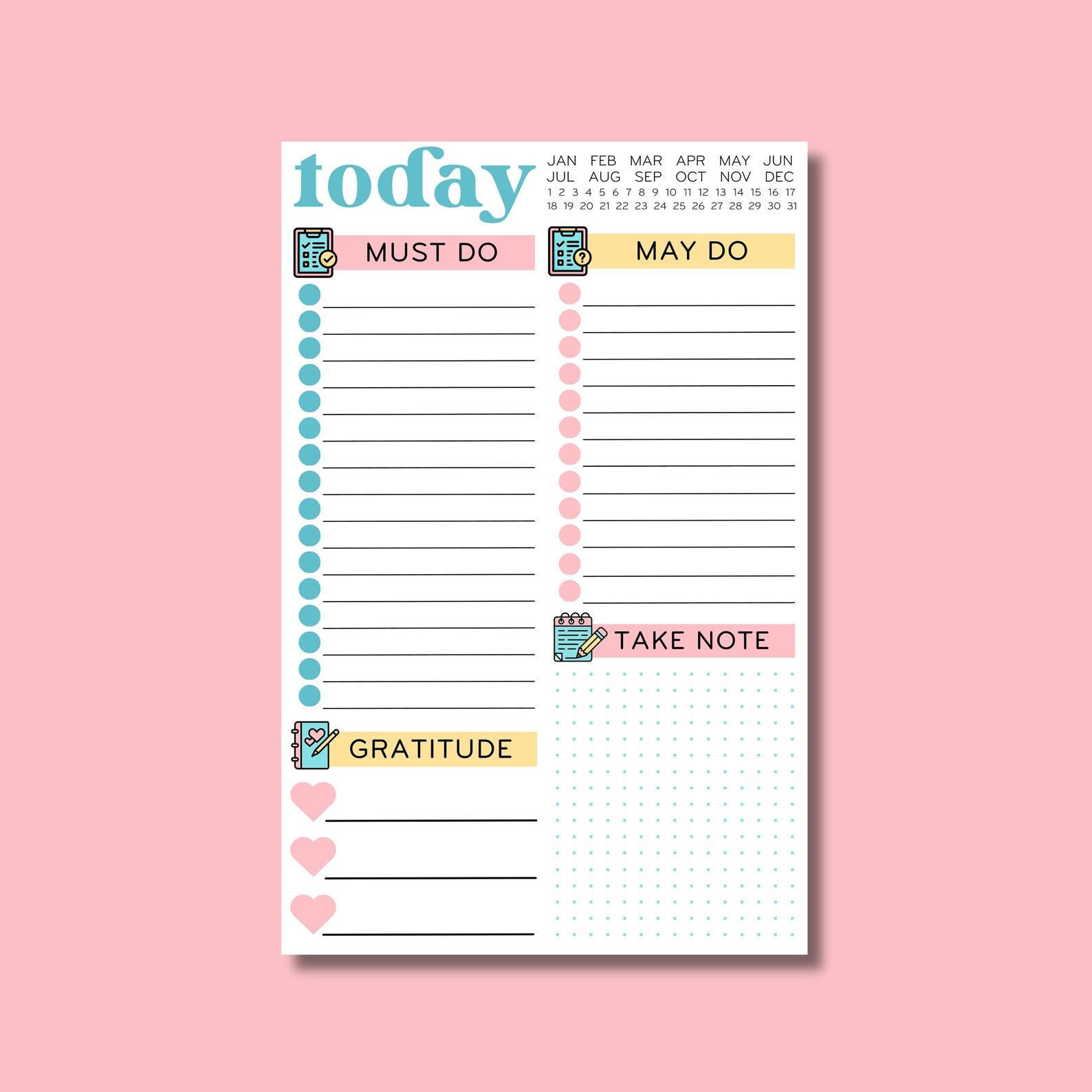 Today Teacher Daily Notepad – Prioritize Tasks, Notes, and Gratitude ...
