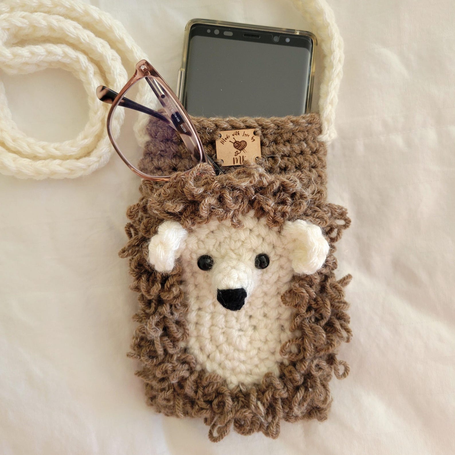 Hand-woven Hedgehog Handphone Bag Crocheted Cell Phone Bag Mini ...