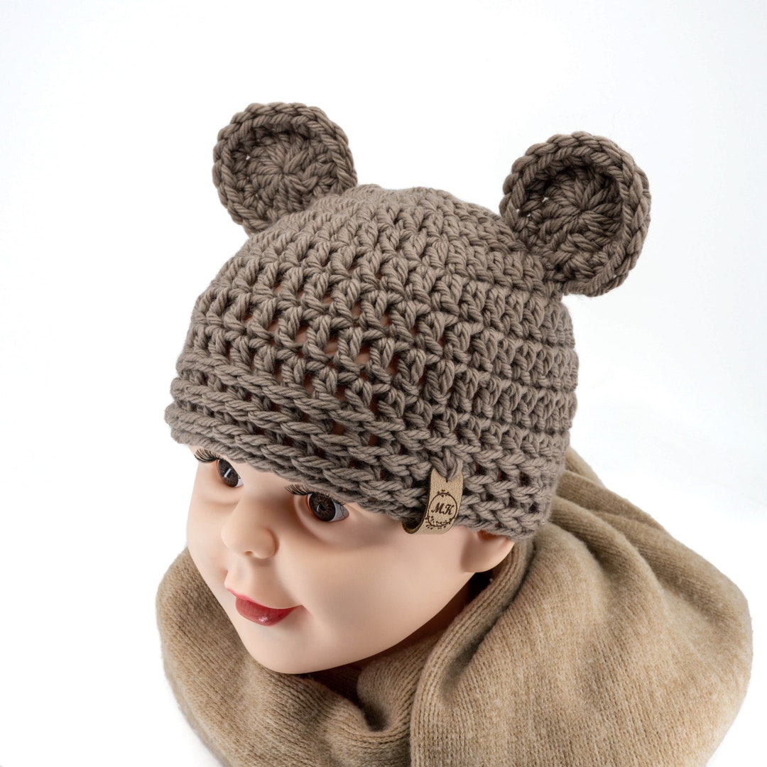 Handmade Crochet Merino Wool Baby Beanie With Ears - Etsy
