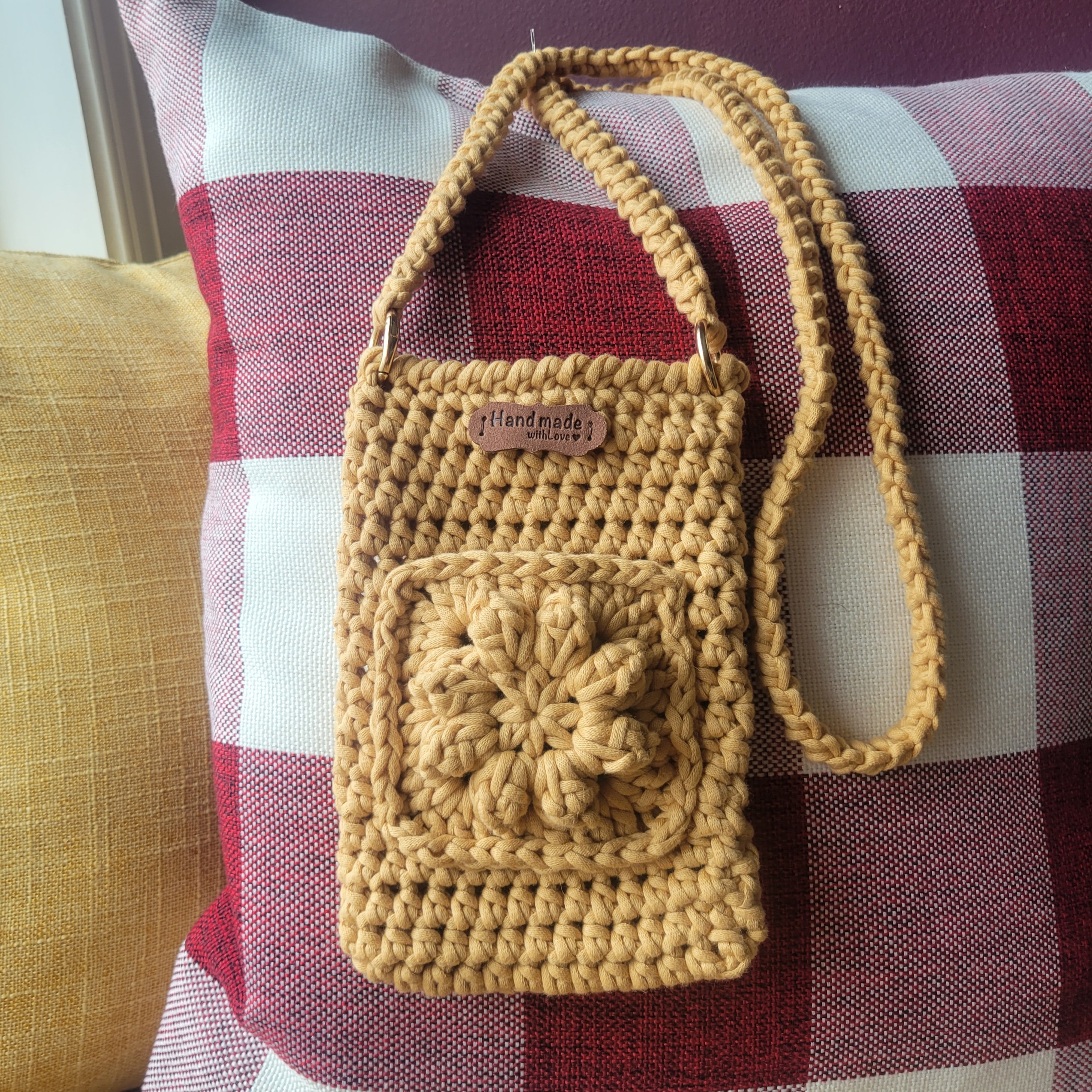 Crochet Phone Bag With Front Pouch Crossbody Cell Phone Purse Bubble ...