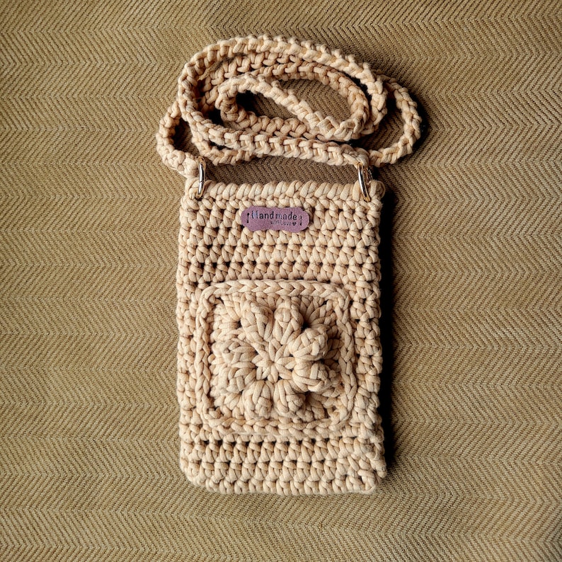 Crochet Phone Bag With Front Pouch Crossbody Cell Phone Purse Bubble ...