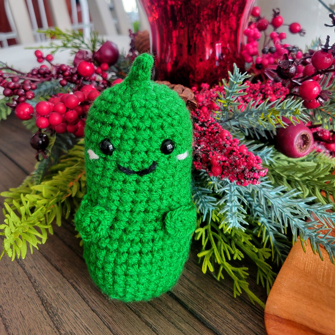Emotional Support Pickle, Crochet Pickle Toy, Stuffed Amigurumi ...