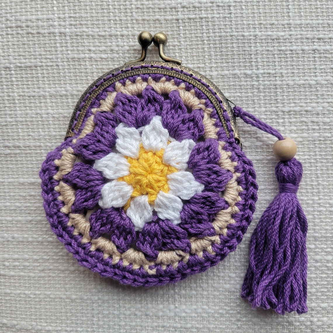 Crochet Coin Purse, Coin Pouch, Granny Floral Purse, Small Purse ...