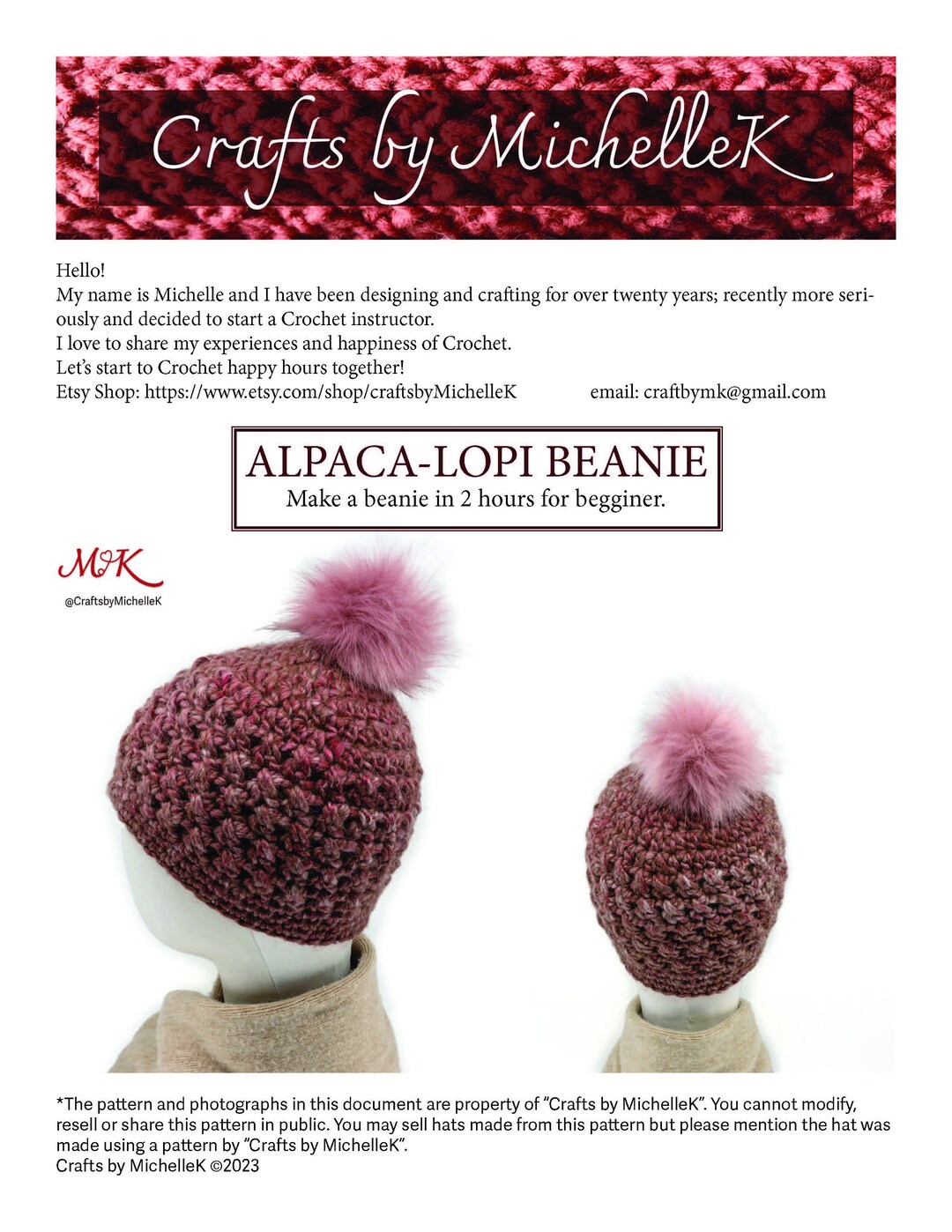 Alpaca Beanie Crochet Pattern - Etsy