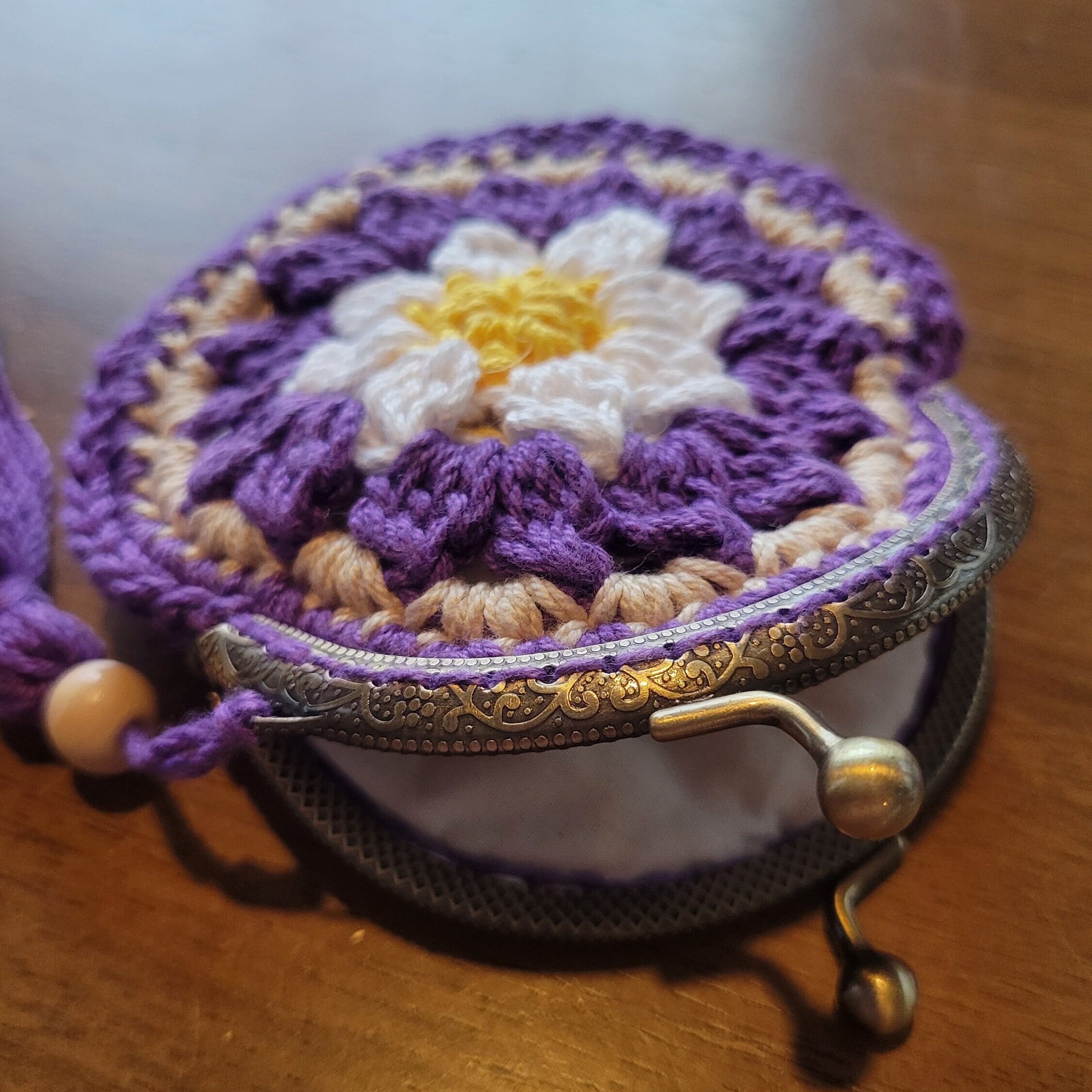 Crochet Coin Purse, Coin Pouch, Granny Floral Purse, Small Purse ...