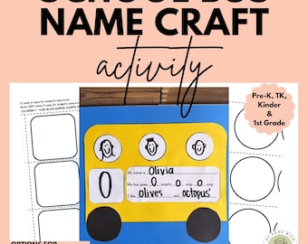 Back to School Name Craft EDITABLE Bus Activity - Etsy