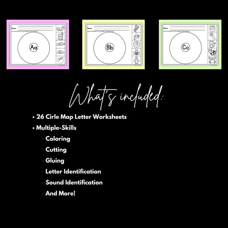 Circle Map Letter Worksheets | ABC Circle Map Worksheets | Letter ID ...