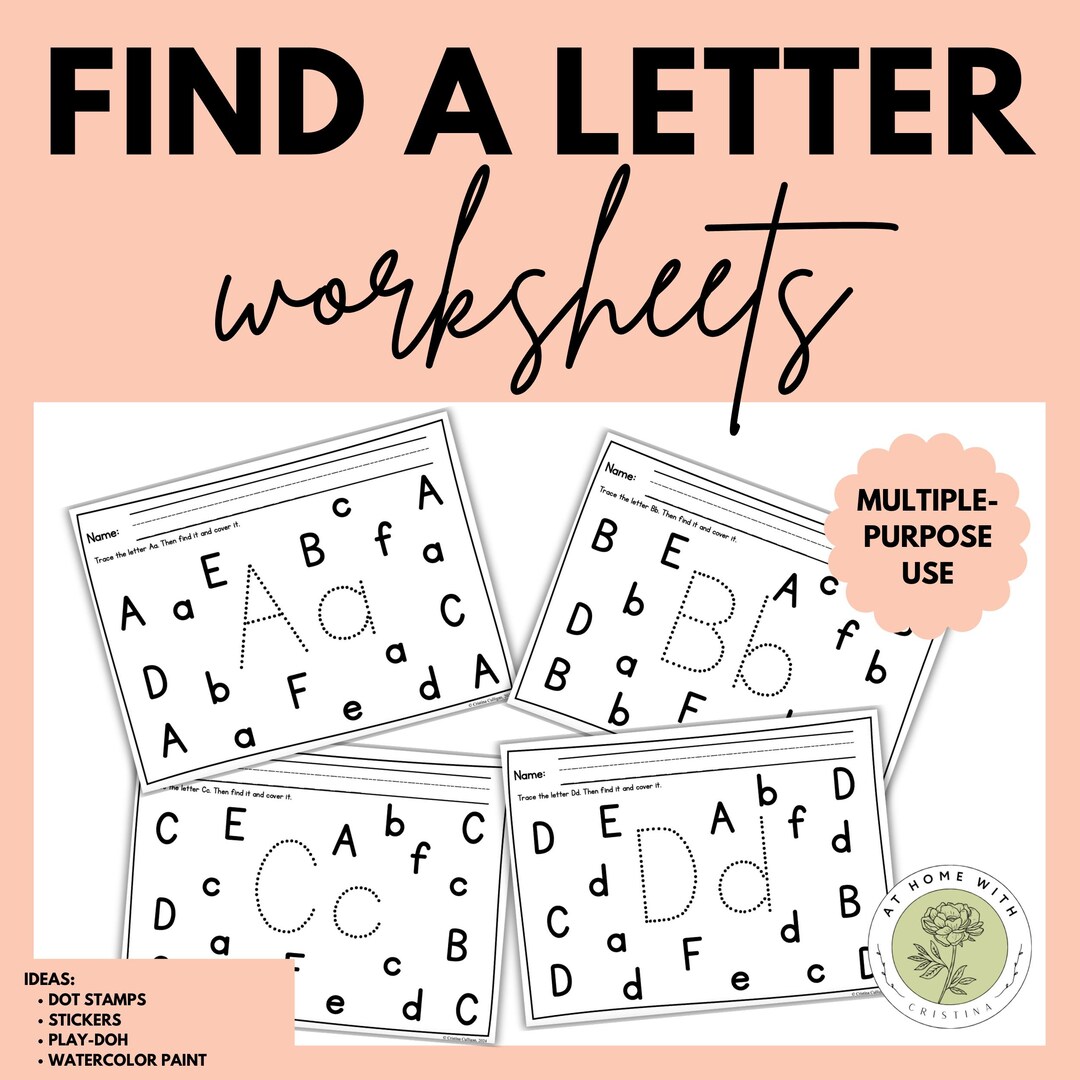 Find a Letter and Cover It Worksheets | ABC Sticker Worksheets | ABC ...