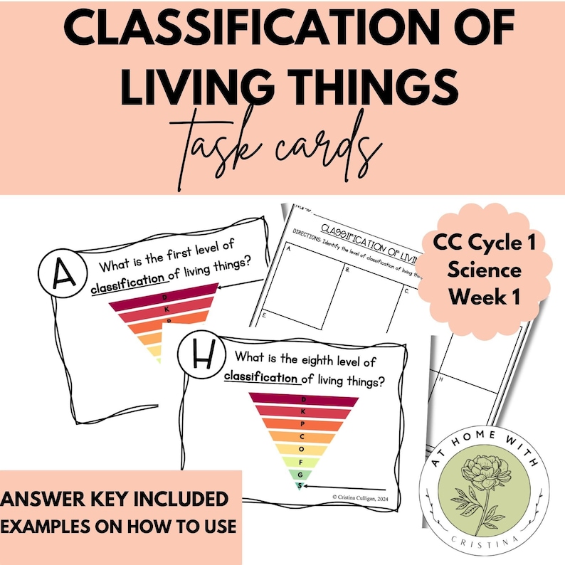 Classification of Living Things Task Cards - Classical Conversations ...