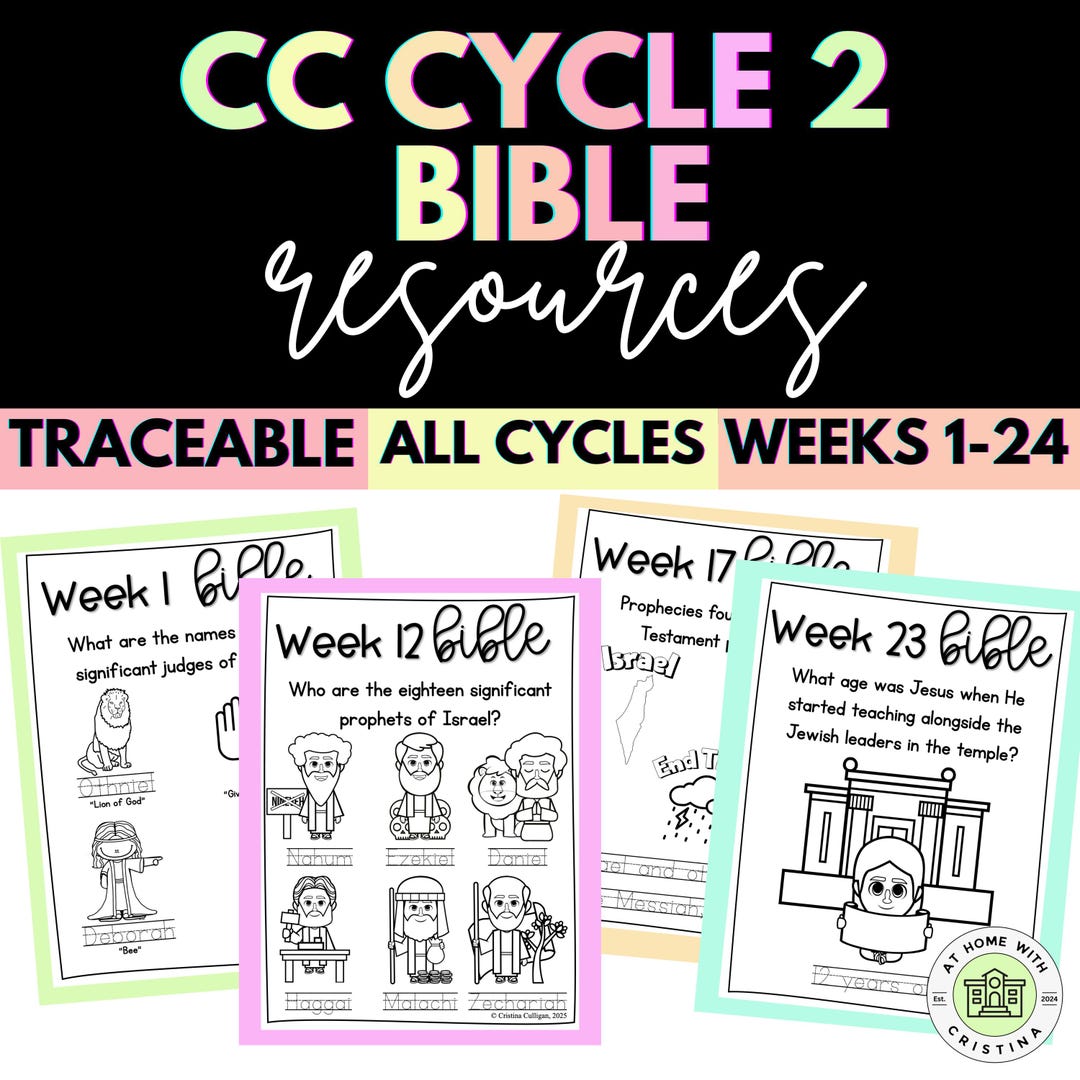 Cc-cycle 2 Bible Traceable Coloring Page-weeks 1-24-classical ...