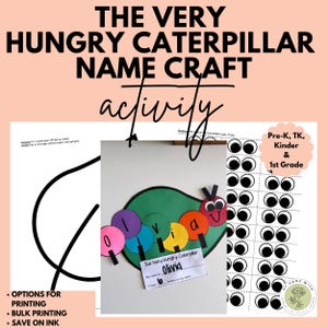 The Very Hungry Caterpillar Name Craft Activity Back to School ...