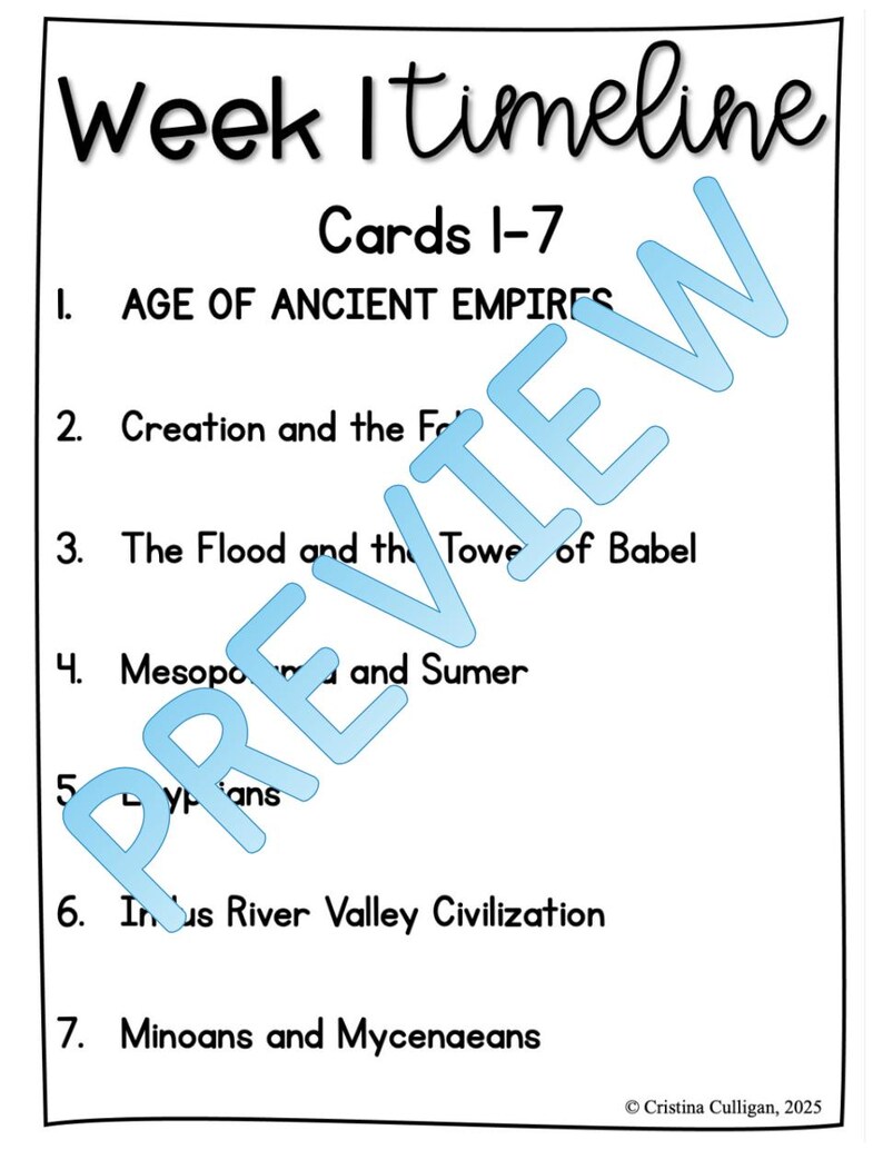 Classical Conversations Cycle 1, 2 & 3 Timeline Memory Work Bundle ...