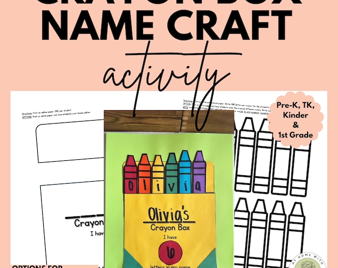 Crayon Name Craft | Back to School | Letter Recognition | Learning ...