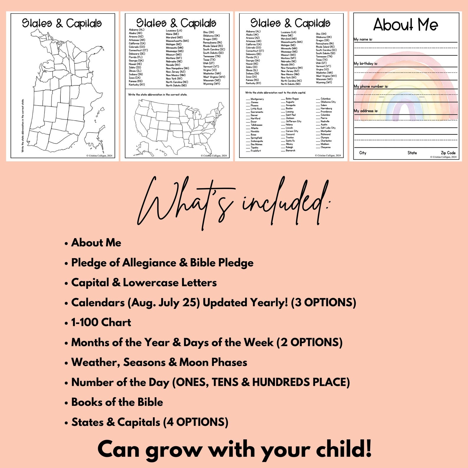 Kindergarten Morning Menu Pages | Rainbow Morning Menu Pages ...