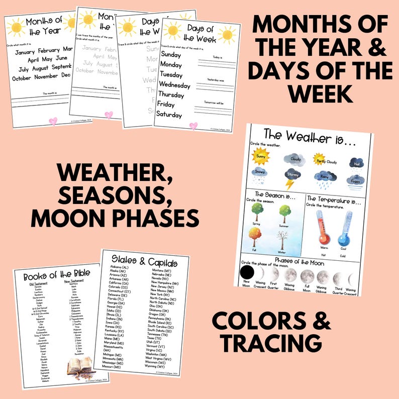 Kindergarten Morning Menu Pages | Rainbow Morning Menu Pages ...