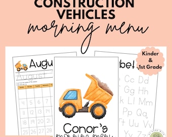 Kindergarten Morning Menu Pages | Rainbow Morning Menu Pages ...