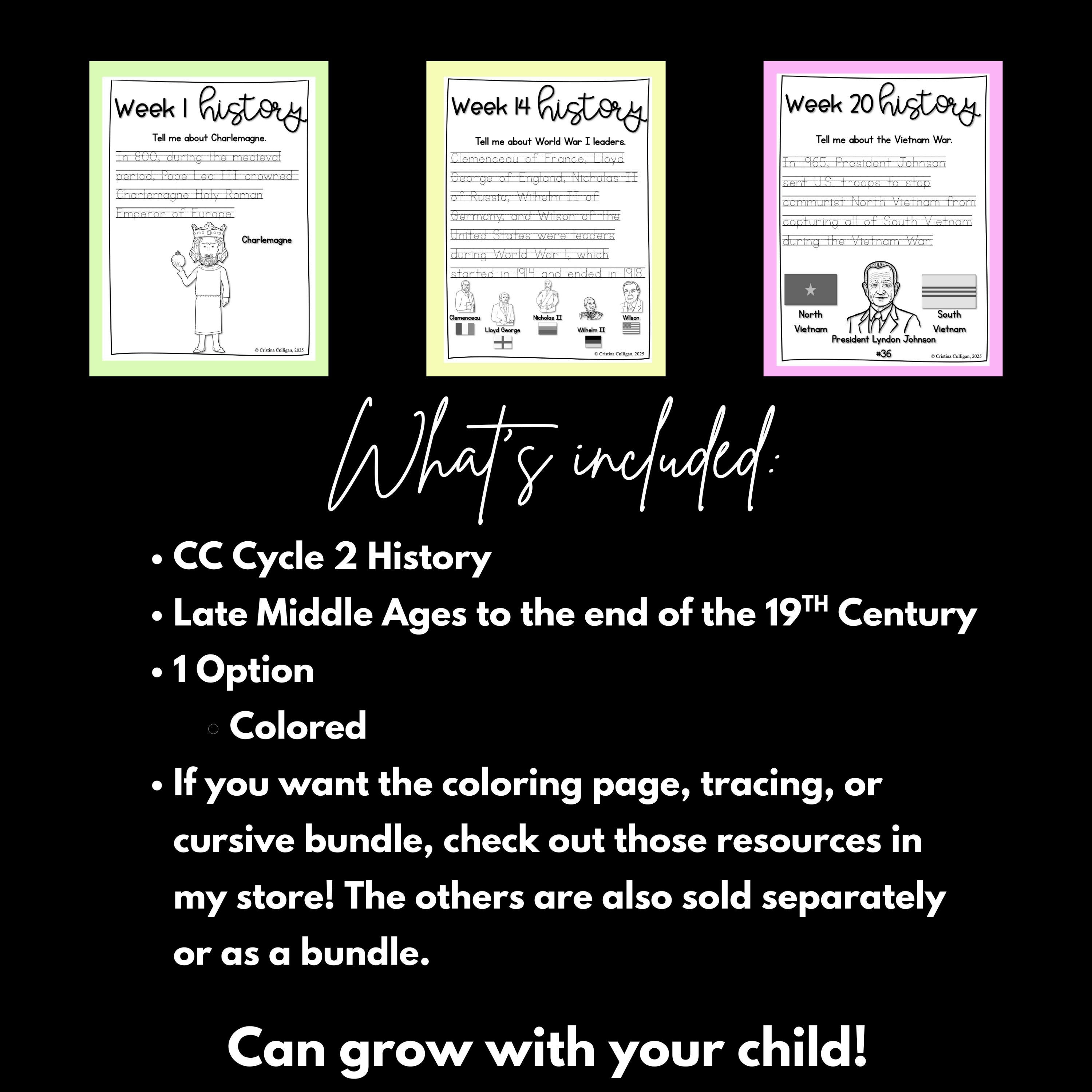 Cc-cycle 2 History Traceable Coloring Page-weeks 1-24-classical ...