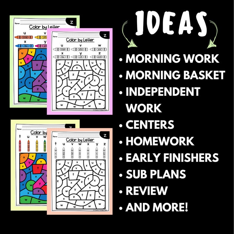 ABC | Alphabet | Lowercase Color by Letter Worksheets | Letter ...