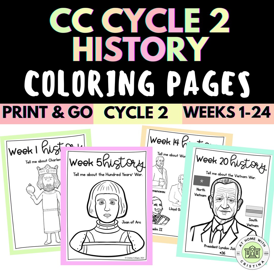 Cc-cycle 2 History Black & White Coloring Page for Littles Weeks 1-24 ...