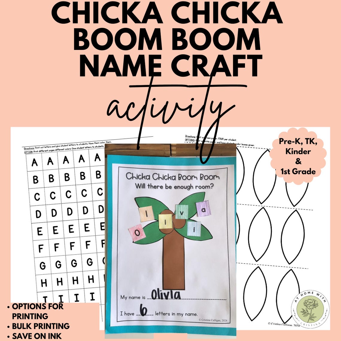 Chicka Chicka Boom Boom Name Craft Activity Back to School | Preschool ...