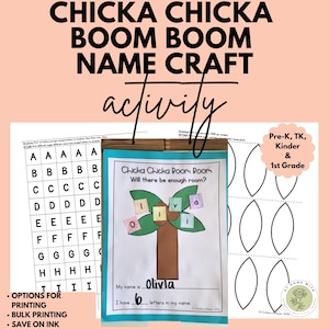 Chicka Chicka Boom Boom Name Craft Activity Back to School | Preschool ...