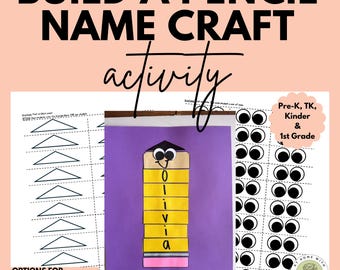 Back to School Name Craft Activity BUNDLE | Preschool Name Craft ...
