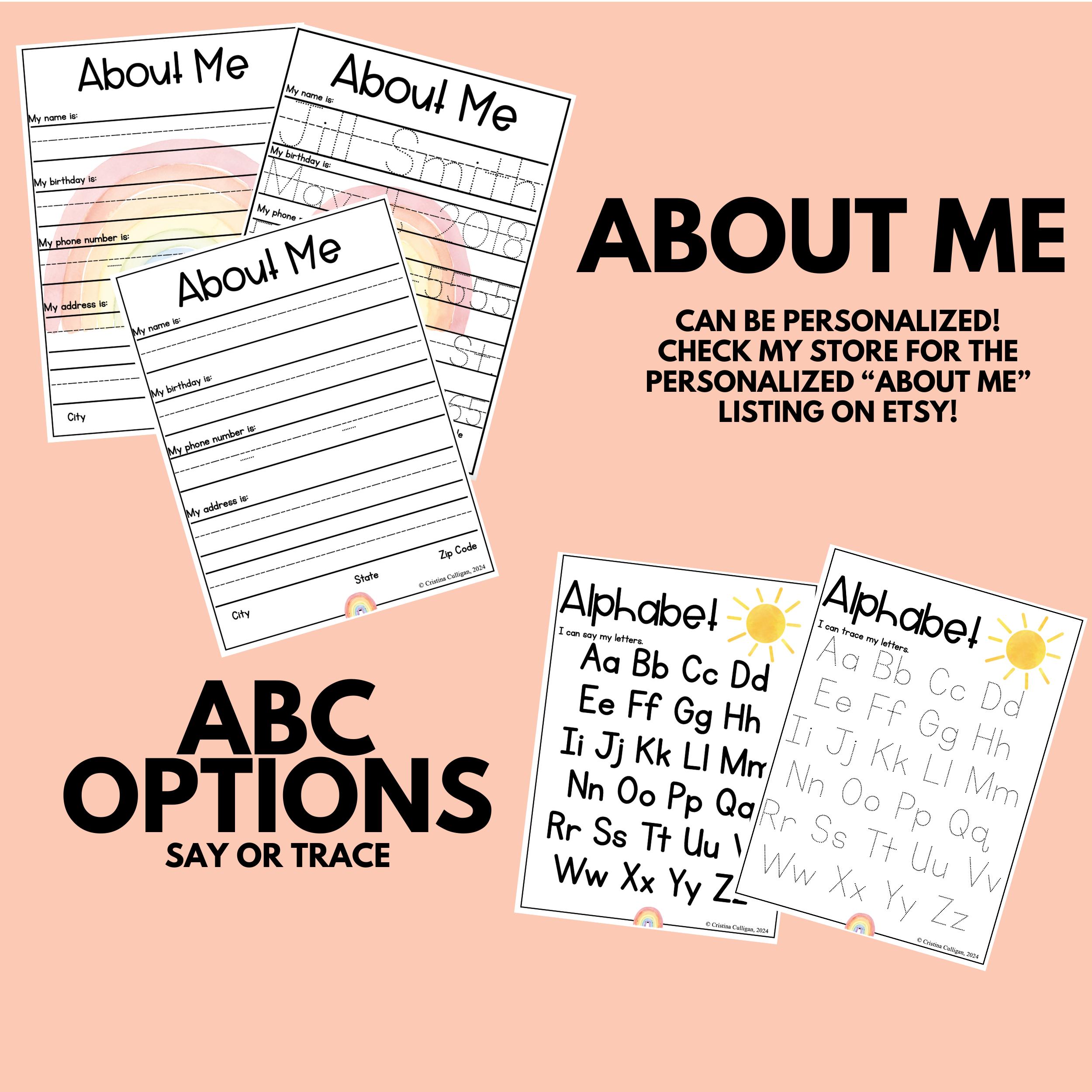 Kindergarten Morning Menu Pages | Rainbow Morning Menu Pages ...