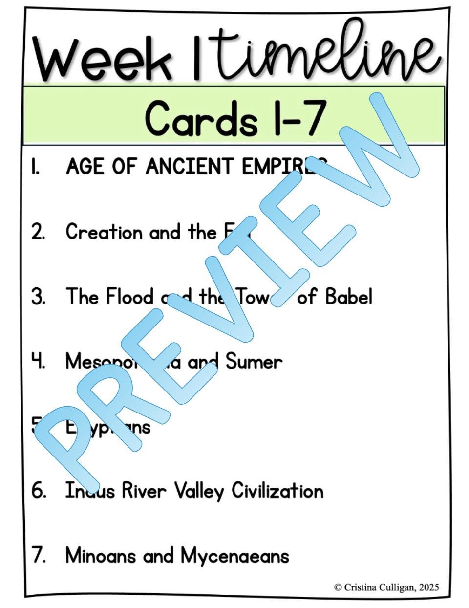 Classical Conversations Cycle 1, 2 & 3 Timeline Memory Work Bundle ...