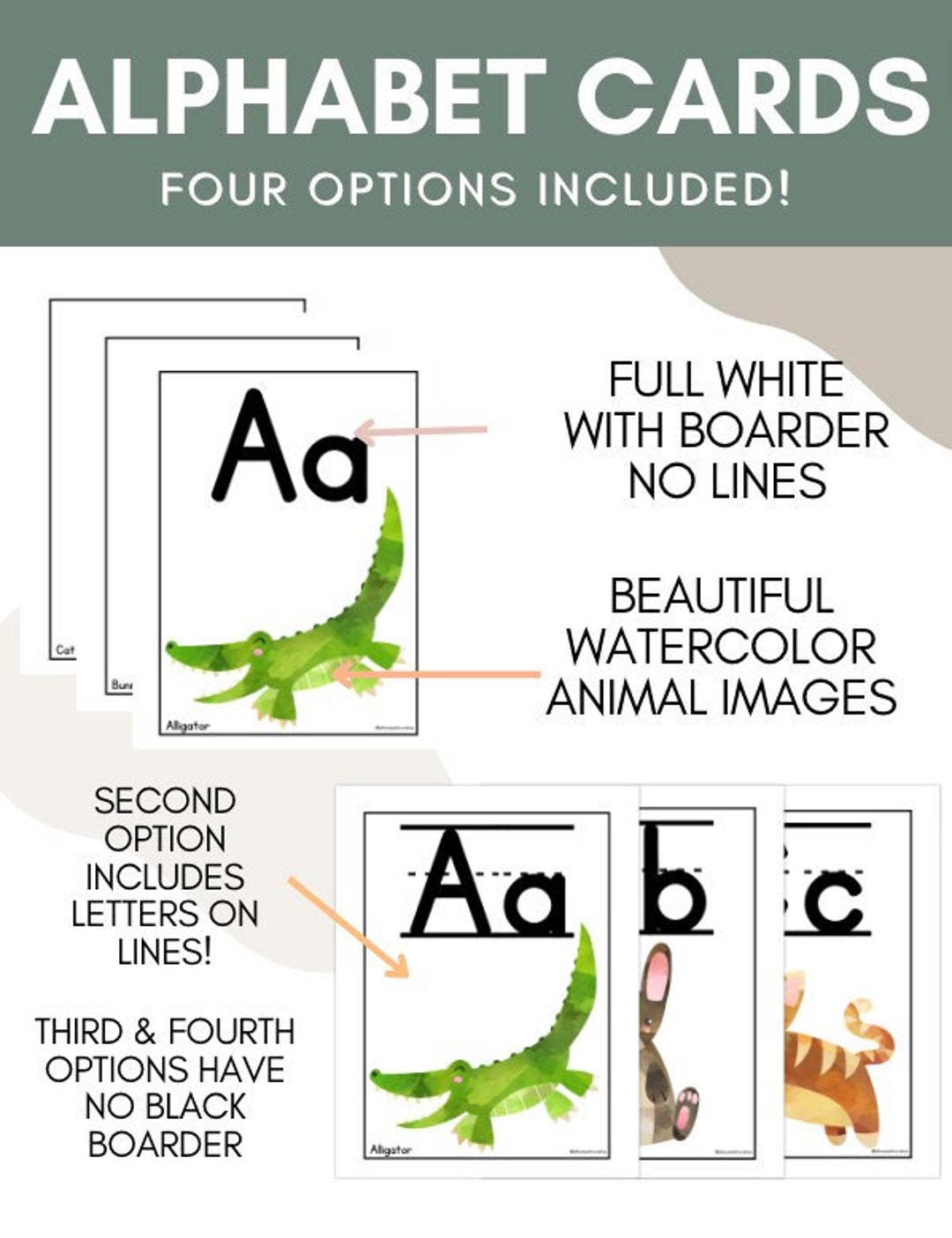 Alphabet Cards for Classroom, Nursery, Playroom, or Homeschool Room ...