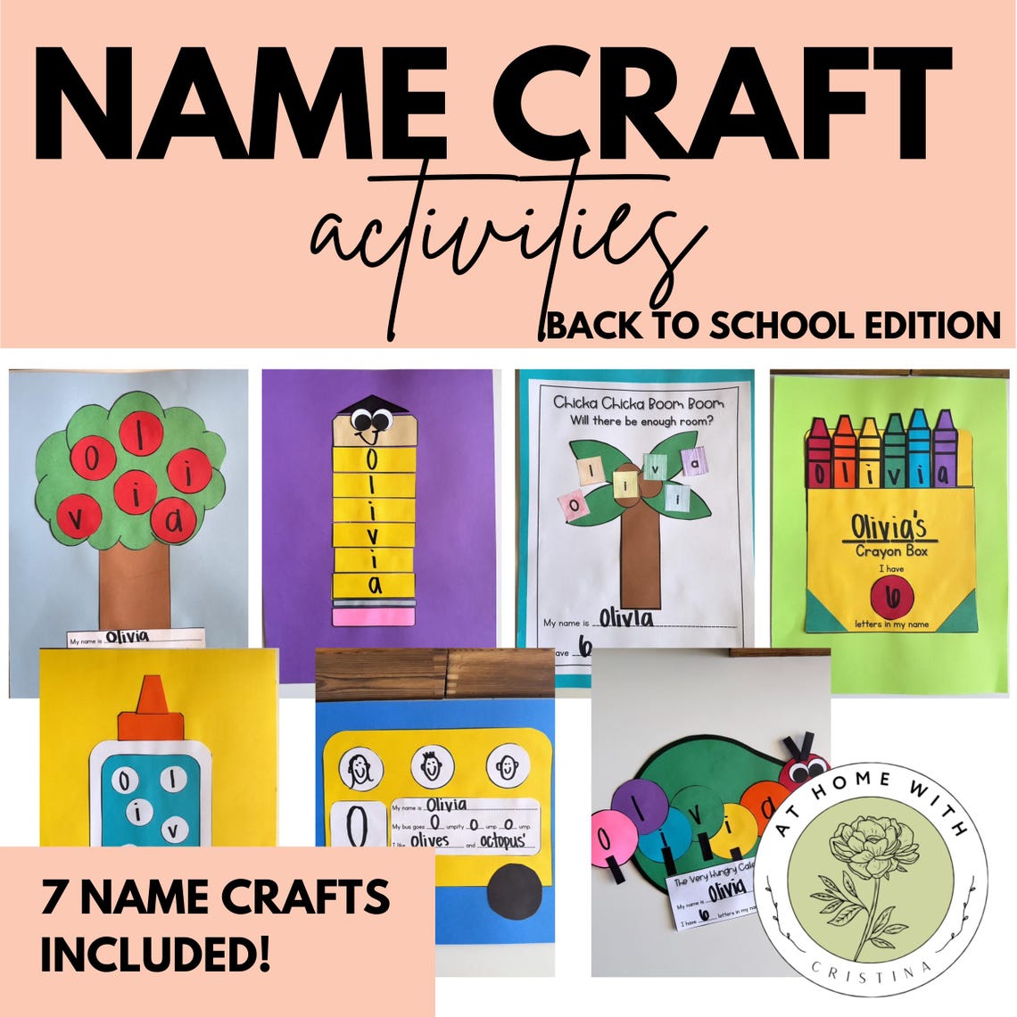 Back to School Name Craft Activity BUNDLE | Preschool Name Craft ...