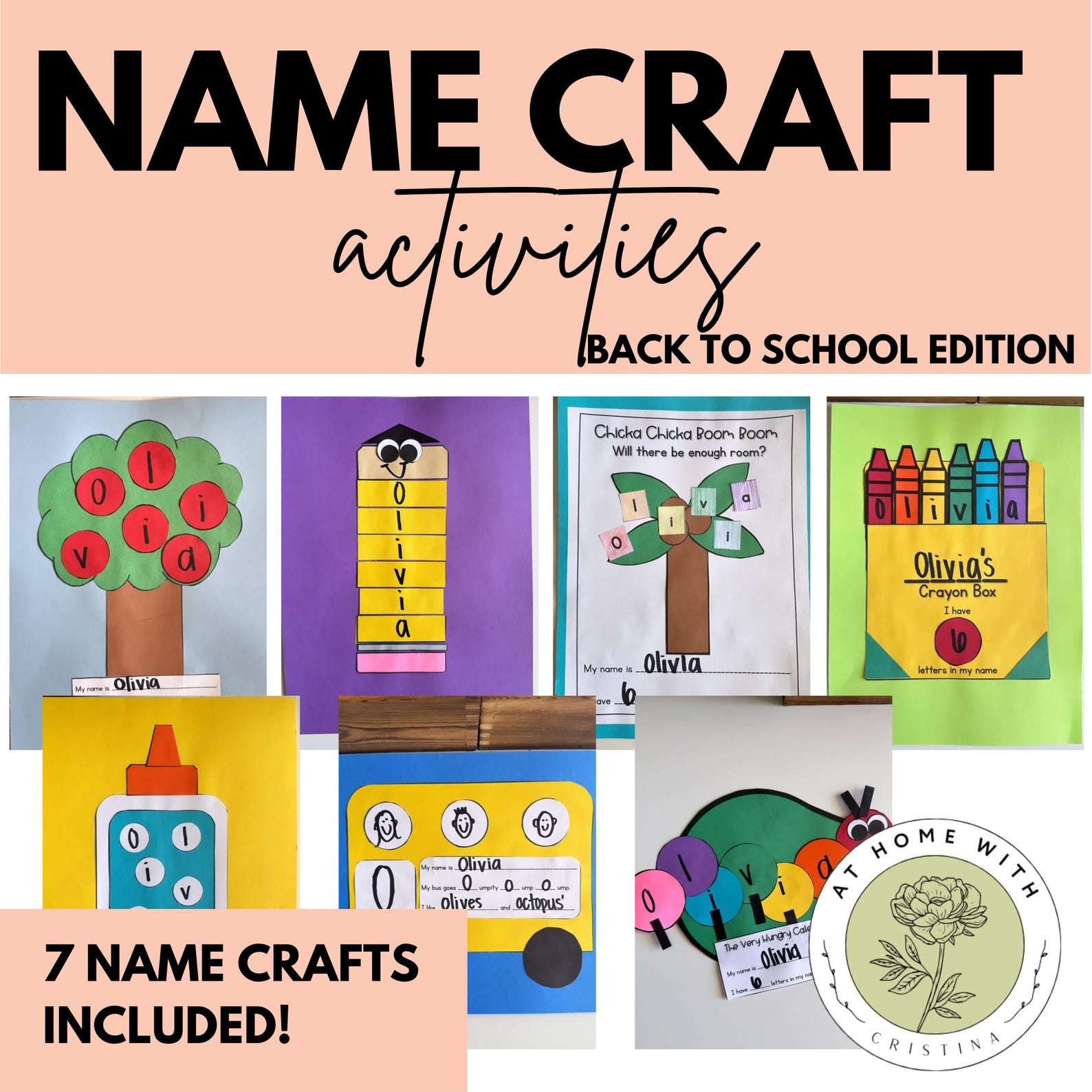Back to School Name Craft Activity BUNDLE | Preschool Name Craft ...