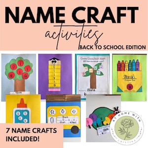 Back to School Name Craft Activity BUNDLE | Preschool Name Craft ...