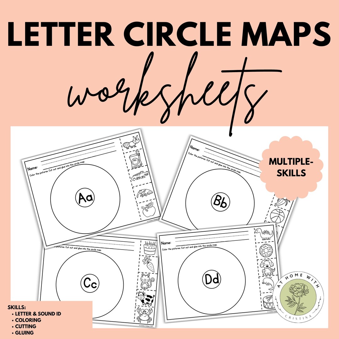 Circle Map Letter Worksheets | ABC Circle Map Worksheets | Letter ID ...