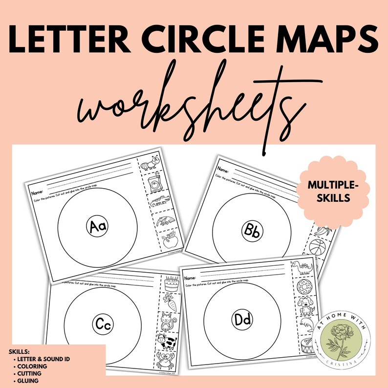 Circle Map Letter Worksheets | ABC Circle Map Worksheets | Letter ID ...