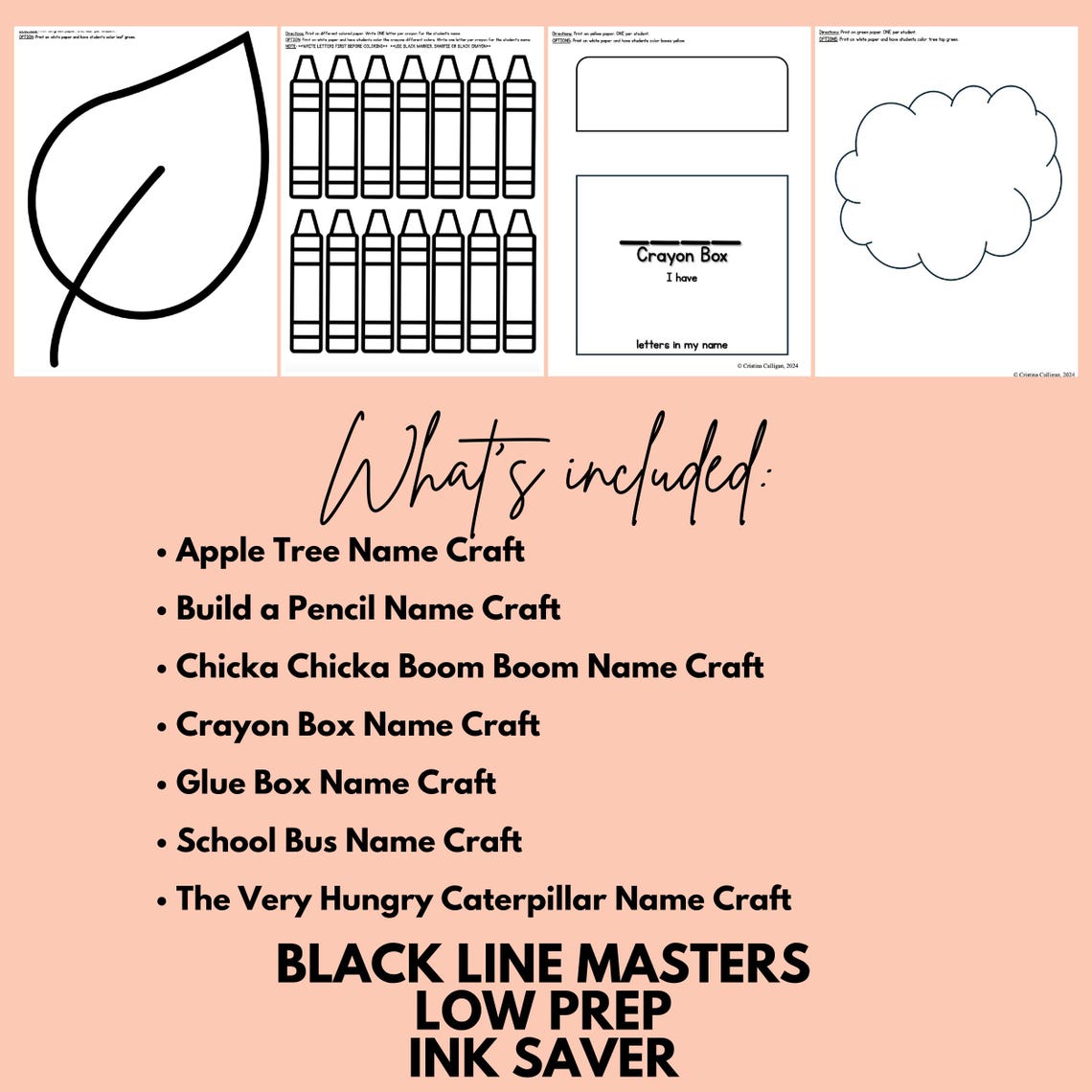 Back to School Name Craft Activity BUNDLE | Preschool Name Craft ...