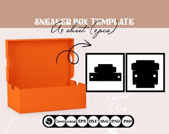 Shoes Box Template, Sneaker Box Template, Mini Shoe Box SVG Template ...