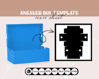 Shoes Box Template, Sneaker Box Template, Mini Shoe Box SVG Template ...