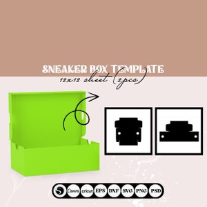 Shoes Box Template, Sneaker Box Template, Mini Shoe Box SVG Template ...