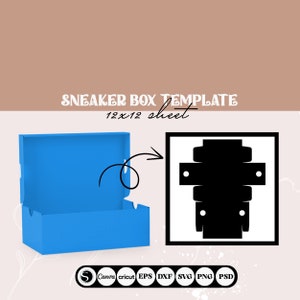 Shoes Box Template, Sneaker Box Template, Mini Shoe Box SVG Template ...